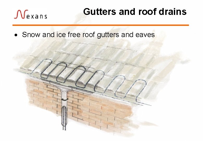 Gutters and roof drains Snow and ice free