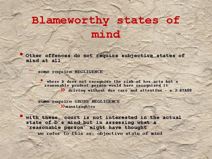 Criminal Law Blame Steve Uglow Kent Law School