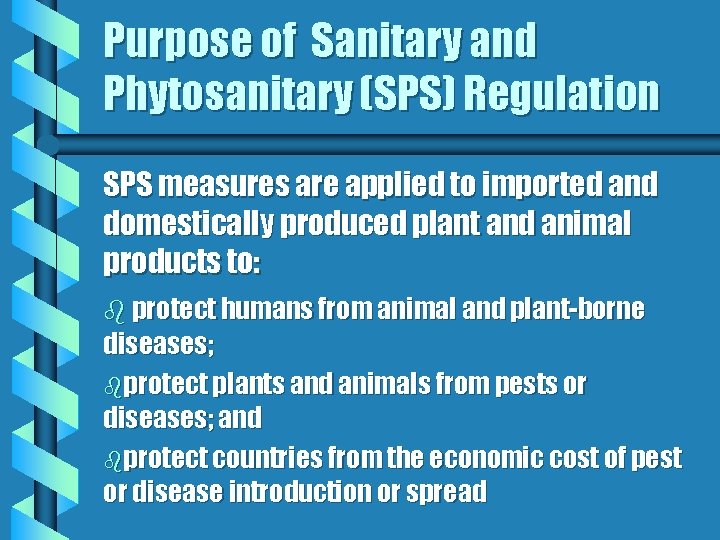 International Food safety Sanitary Phytosanitary and Regulatory Framework