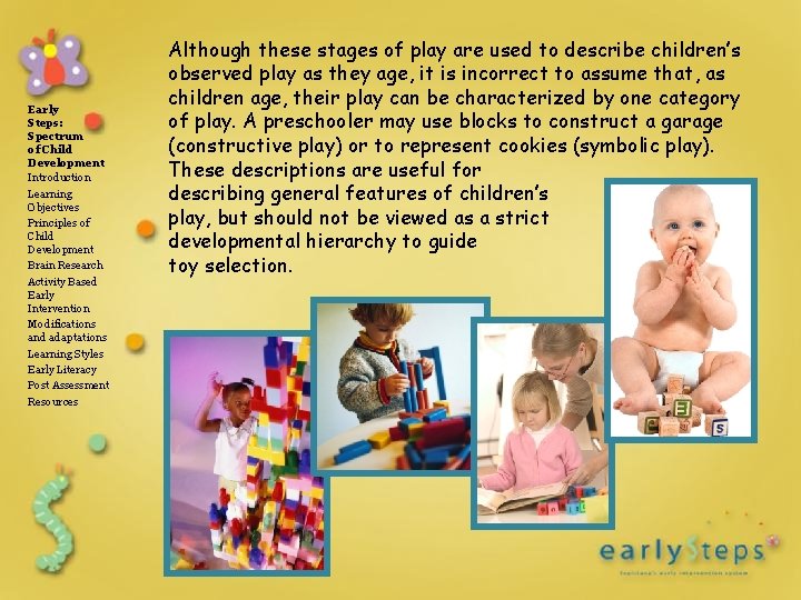 Types of Play Early Steps Spectrum of Child