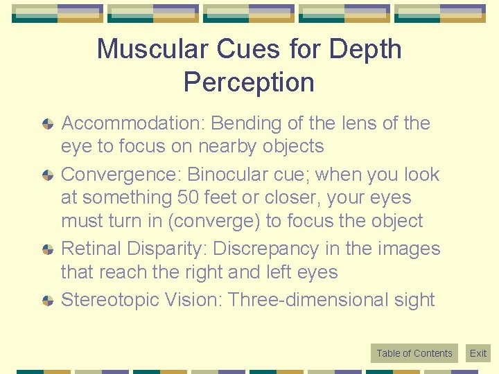 Chapter 6 Perceiving the World Table of Contents