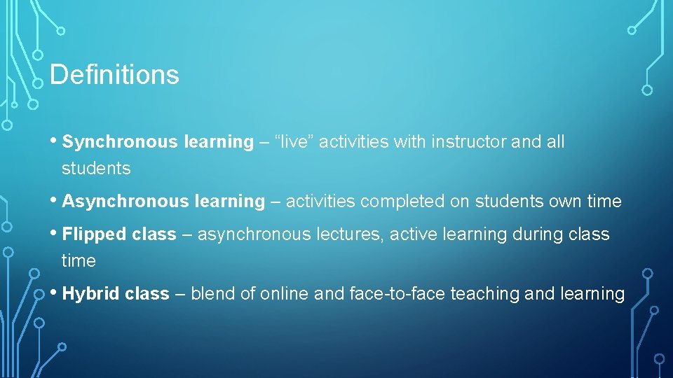 Hybrid online and flipped classes ideas for teaching