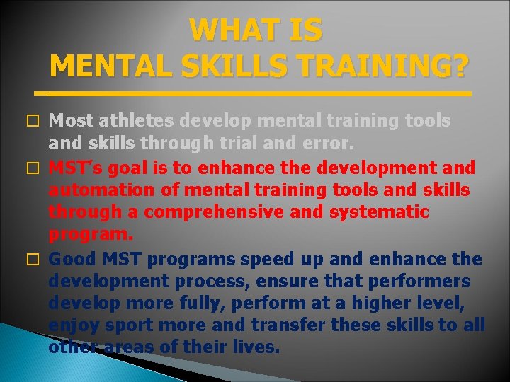 INTRODUCTION TO MENTAL SKILLS TRAINING Damon Burton Bernie