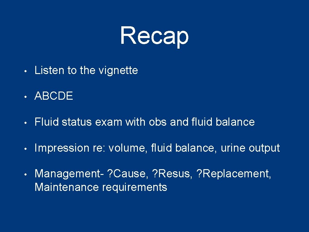 Fluid Balance Daniel Jones Learning Objectives To cover