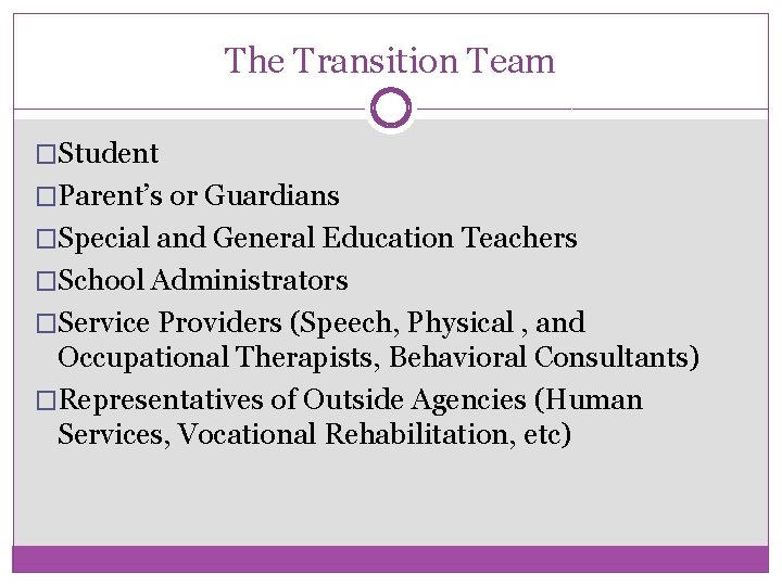 TRANSITION PLANNING BY CHRISTINE WILLIAMS SPED 51520 What