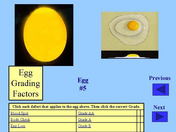 Grading Eggs for Interior Quality Practice 5 Poultry