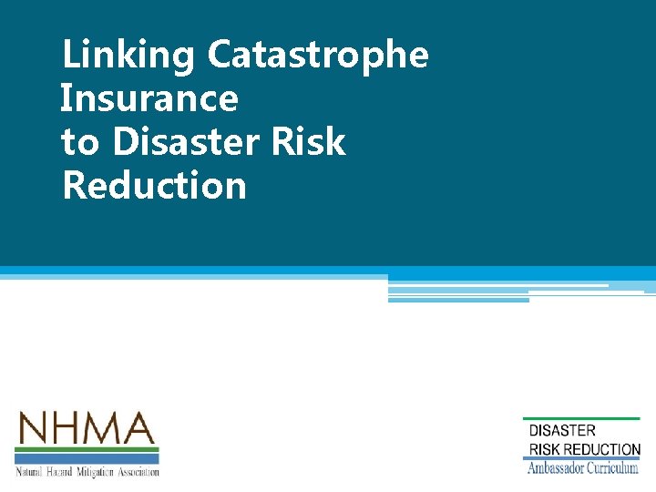Linking Catastrophe Insurance to Disaster Risk Reduction 2