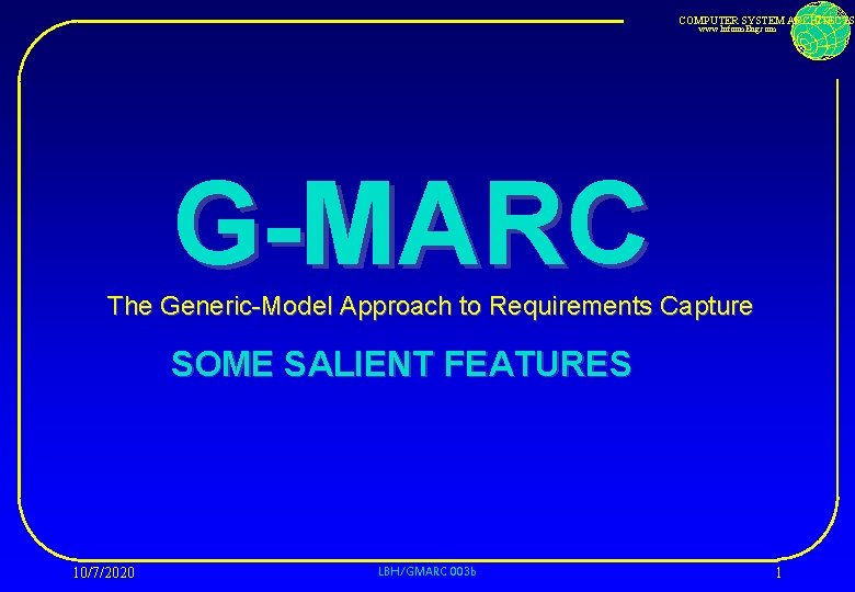 COMPUTER SYSTEM ARCHITECTS www Inform Eng com GMARC