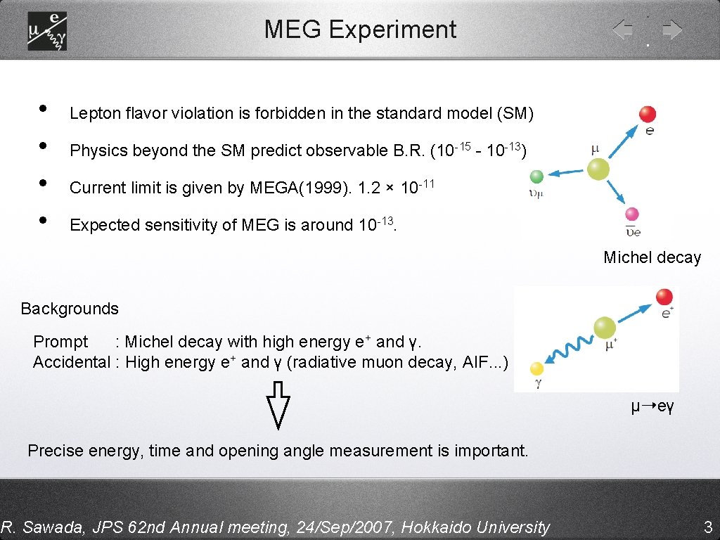 Outline MEG Experiment MEG Calorimeter System Calibration Other