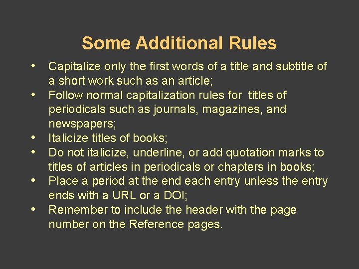 The APA Reference List This tutorial is adapted