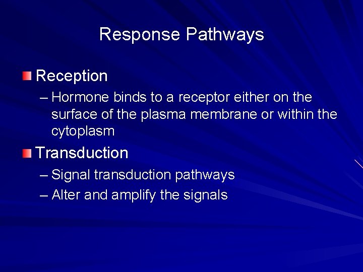 Chemical Signaling in Animals Hormones chemical signals secreted