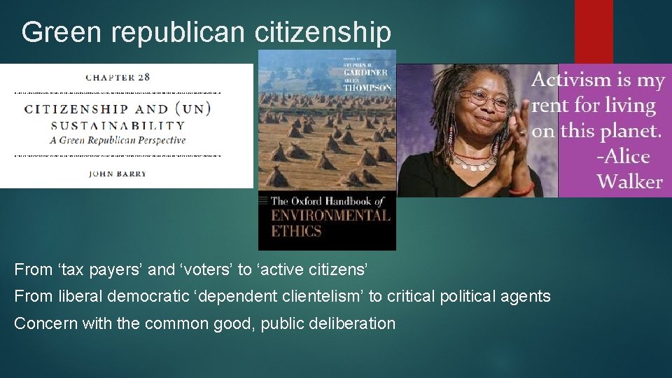 Conceptualising Environmental Citizenship A Green Republican Version John