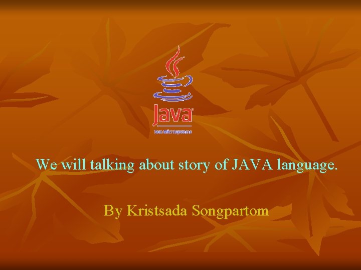 We will talking about story of JAVA language