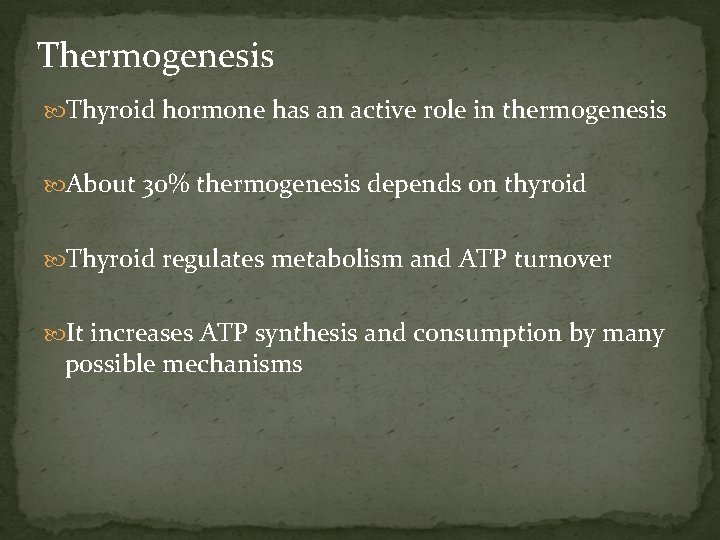 Biochemistry of Thyroid Hormones and Thermogenesis Endocrine Block