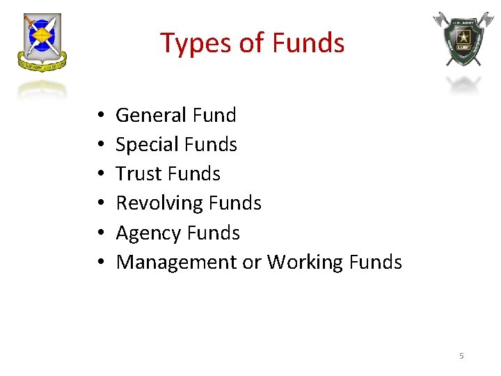 Determine Different Accounting Methods Used by Different Fund