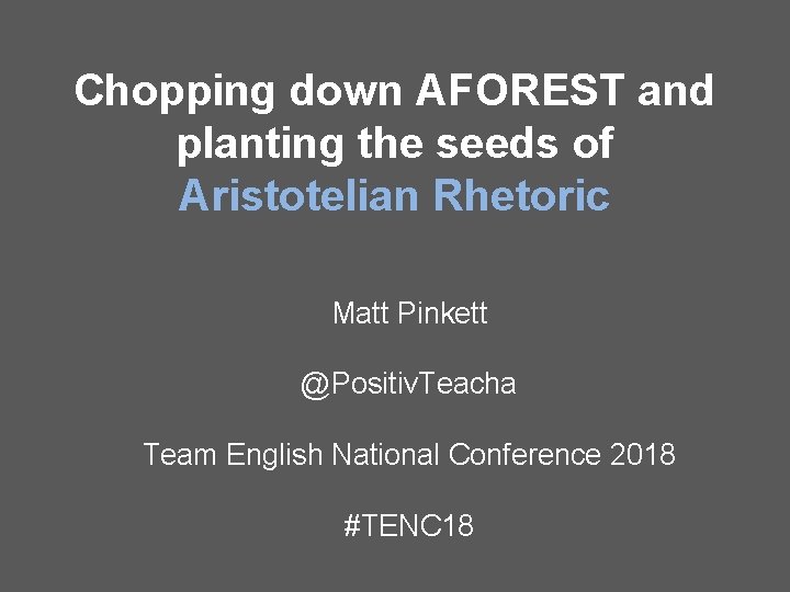 Chopping down AFOREST and planting the seeds of