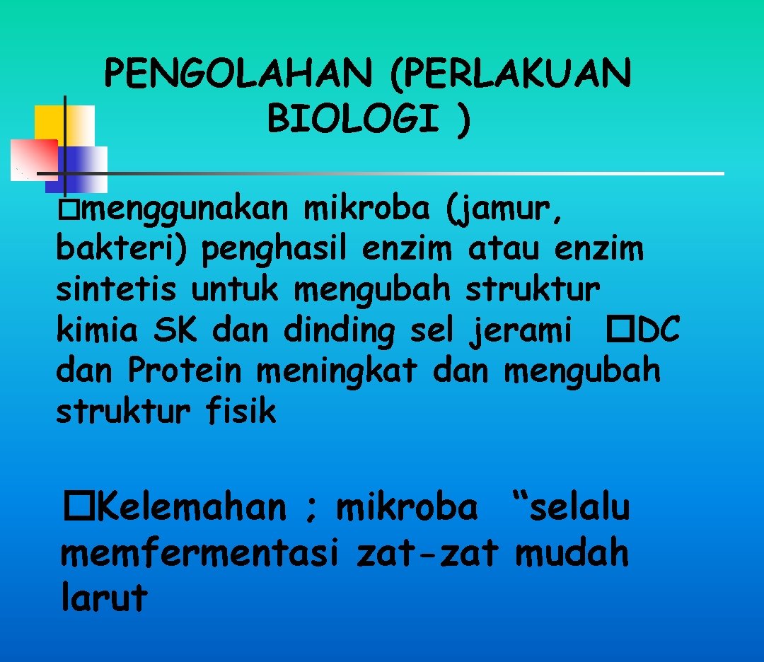 IPTEK PENGOLAHAN BMT PENGOLAHAN BIOLOGI FERMENTASI Oleh Prof