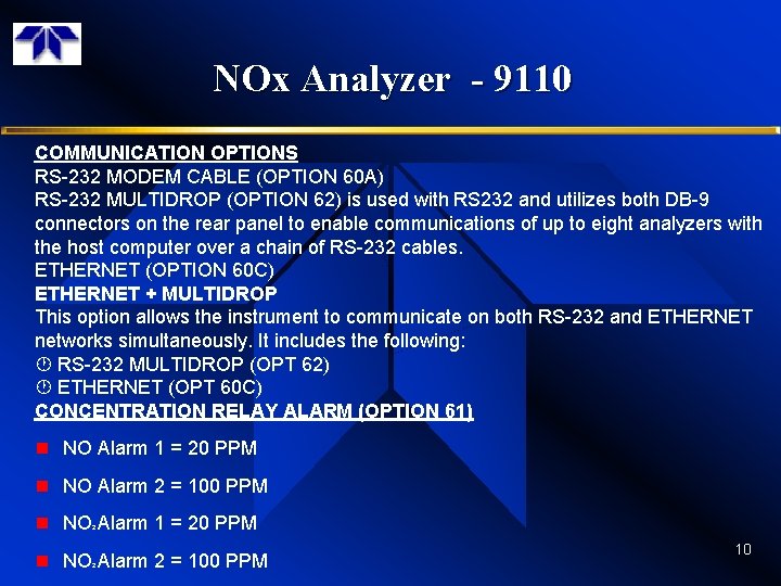 Teledyne Analytical Instruments TELEDYNE AAQMS Systems Analytical ...