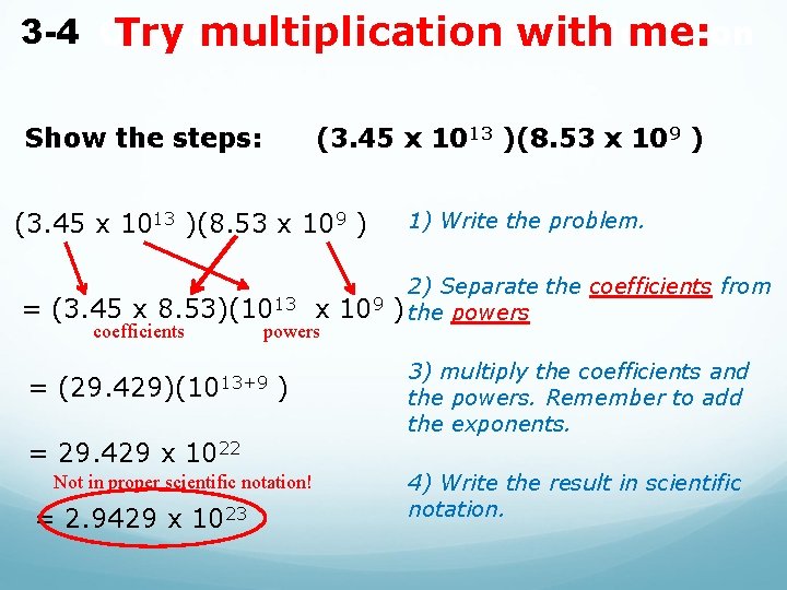 3 4 Operating With Scientific Notation In order