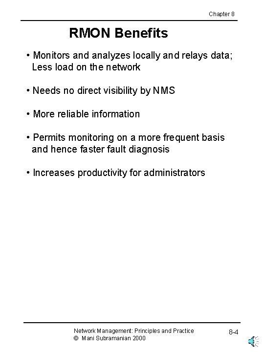 Chapter 8 RMON Network Management Principles and Practice