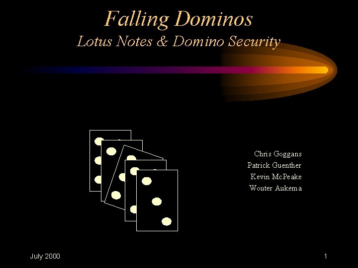 Falling Dominos Lotus Notes Domino Security Chris Goggans