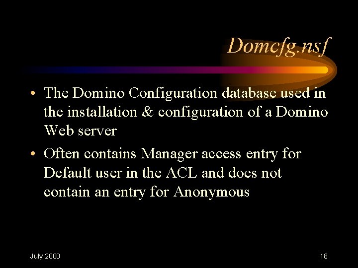 Falling Dominos Lotus Notes Domino Security Chris Goggans