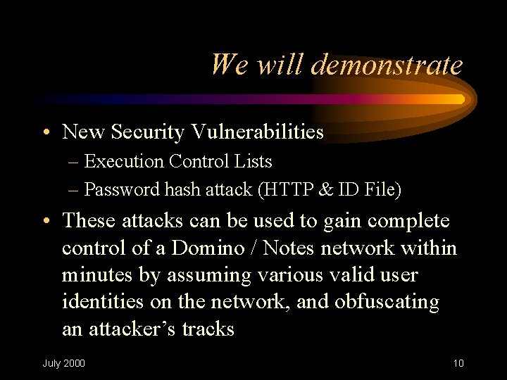 Falling Dominos Lotus Notes Domino Security Chris Goggans