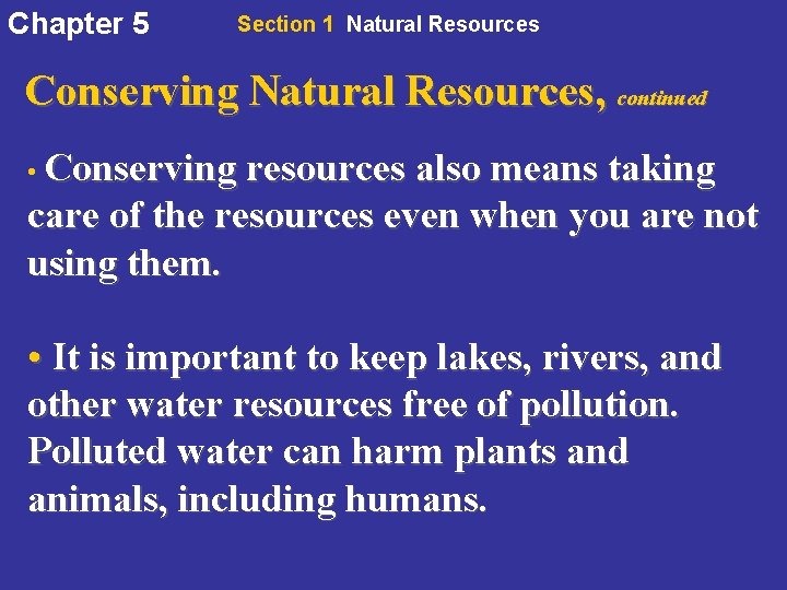 Chapter 5 Section 1 Natural Resources Chapter 5