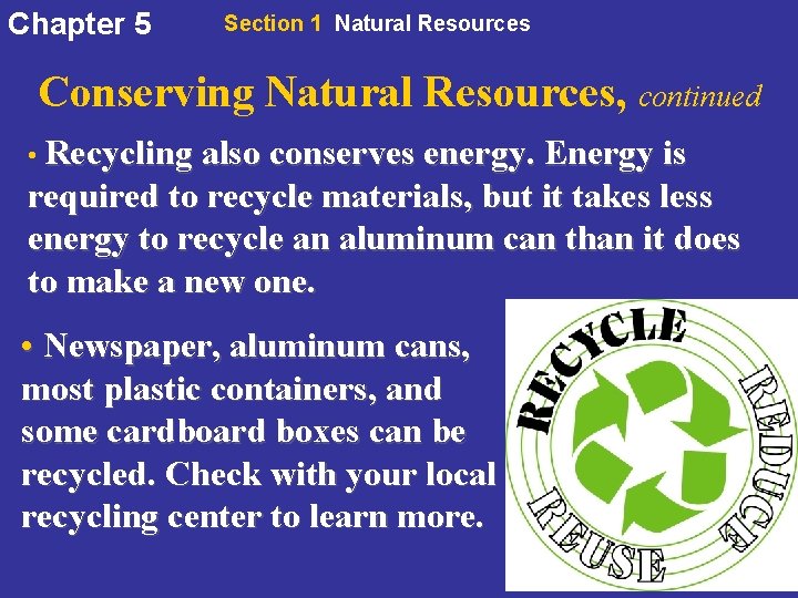 Chapter 5 Section 1 Natural Resources Chapter 5