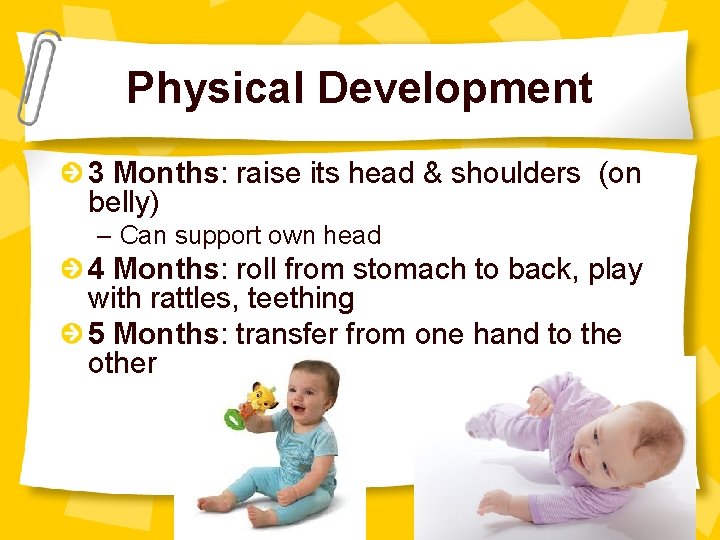 The Infant One Month to One Year What