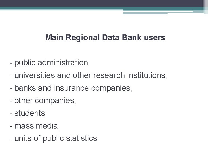 Local Data Bank as an element of information