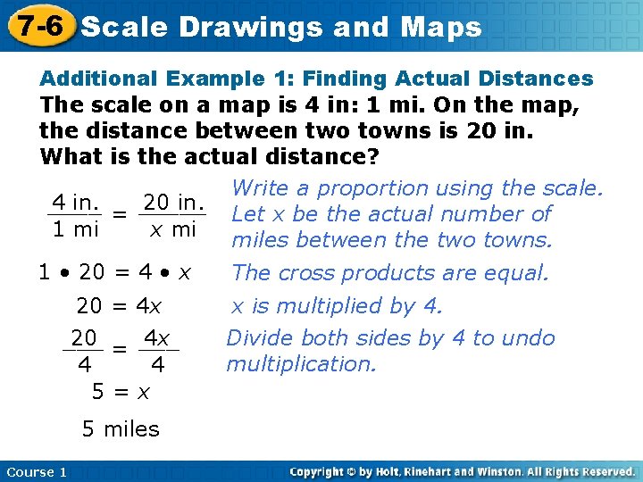 7 6 Scale Drawingsand and Maps Warm Up