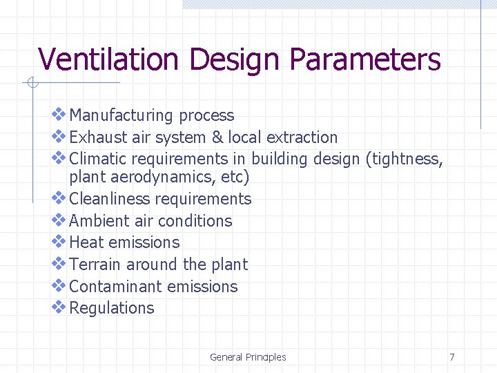 Industrial Ventilation General Principles of Industrial Ventilation What