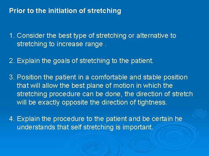 STRETCHING EXERCISE Dr Sahar M Adel The soft
