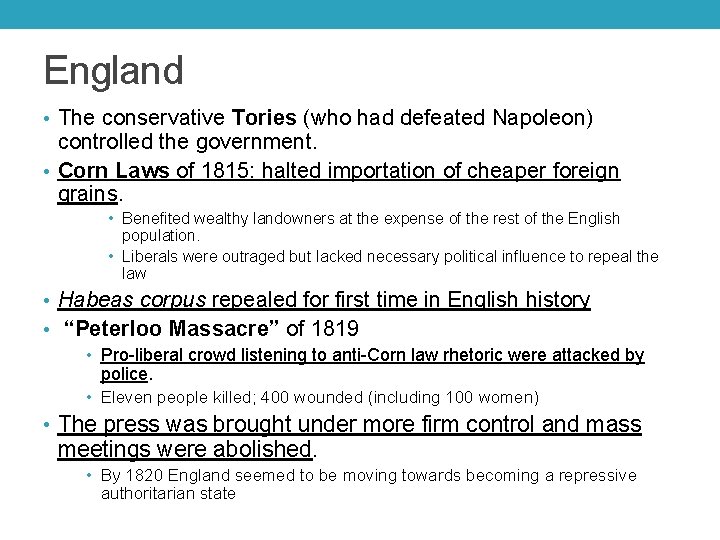 THE CONSERVATIVE ORDERCHALLENGES OF REFORM 1815 1832 Liberalism