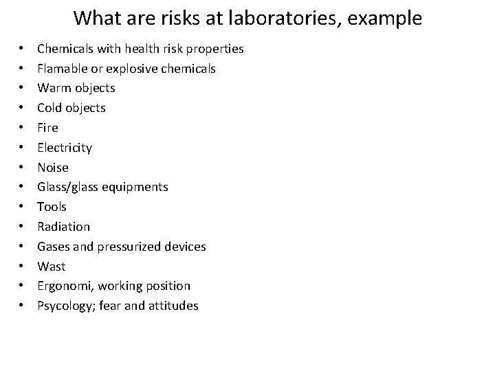 Introduction to laboratory safety and chemical risks in