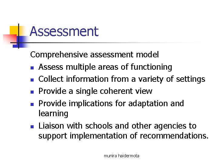 Assessments for Autistic Spectrum Disorder The Psychologists Role