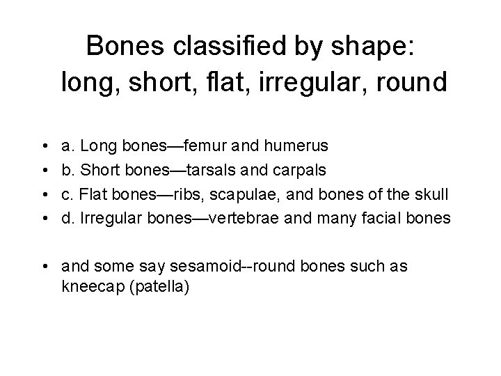 Functions of bone skeleton Support and protection Blood