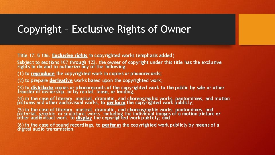 Copyright Law for Video A Presentation by Attorney