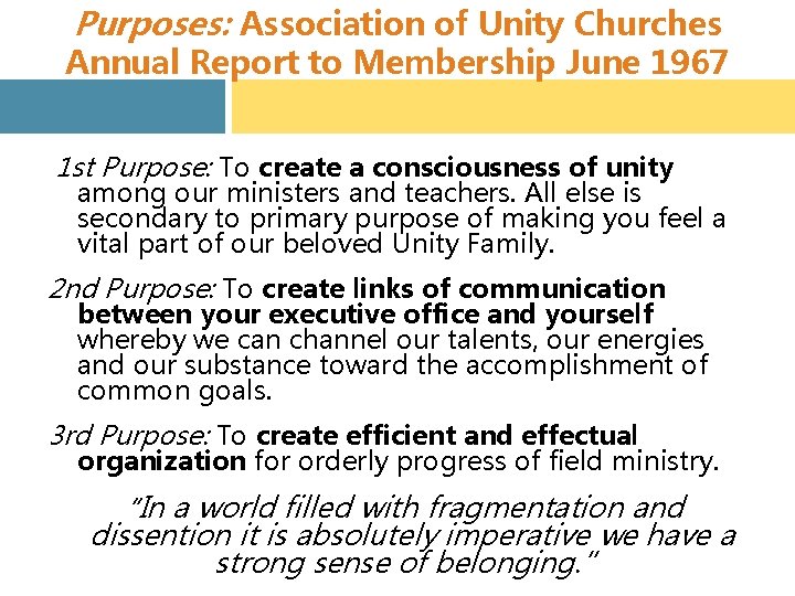 Whats The Connection Unity Worldwide Ministries Central Office