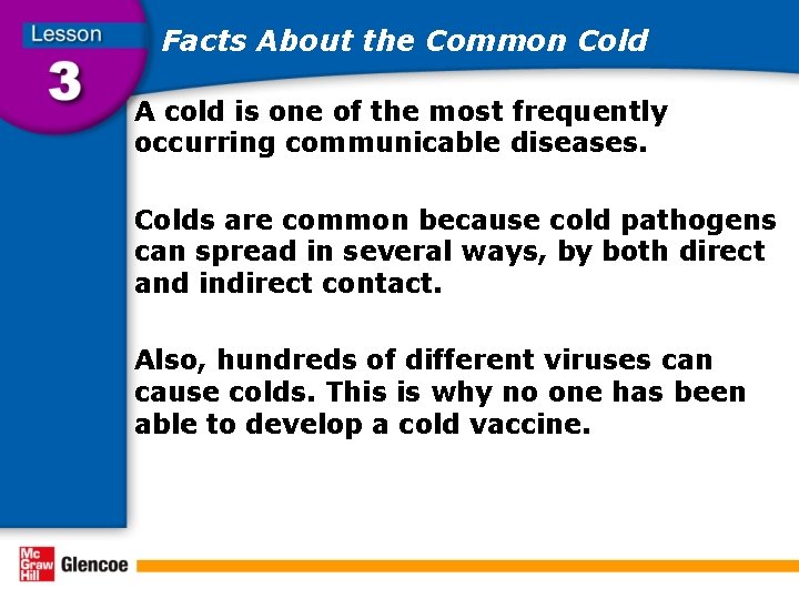 Communicable Diseases In this lesson you will Learn