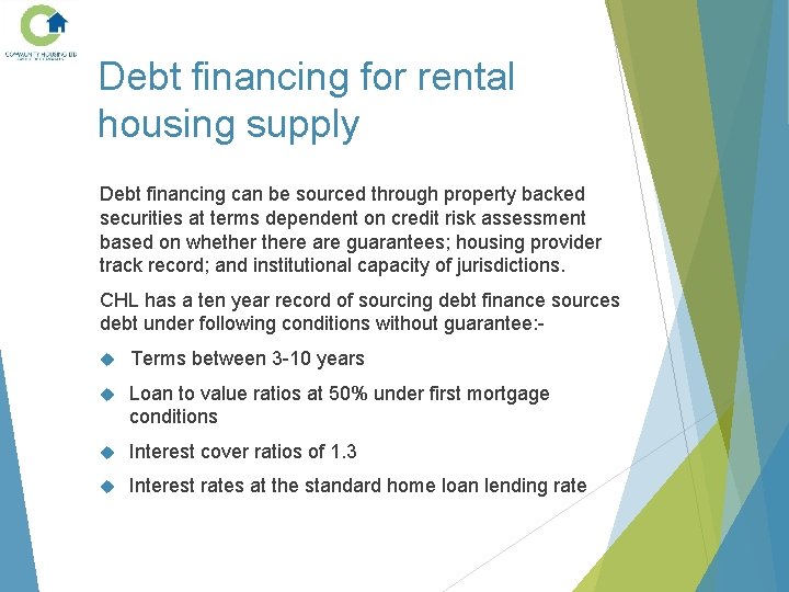 Finance for Rental Housing Steve Bevington Managing Director