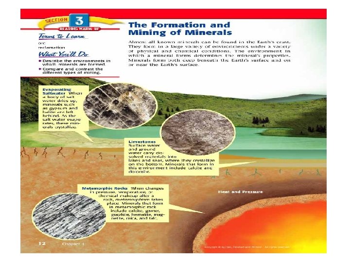 1 3 Formation and Mining of Minerals Objectives