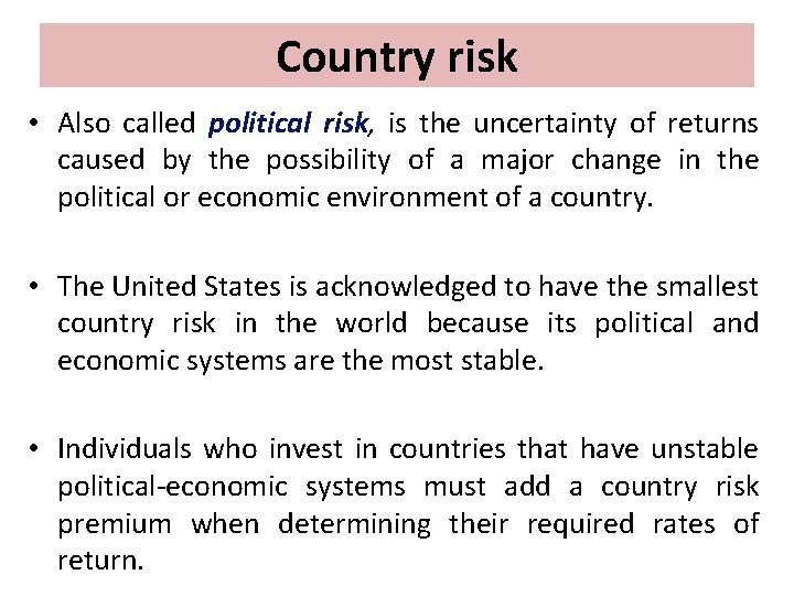 Basics of Investment Theory Risk and Market RISK