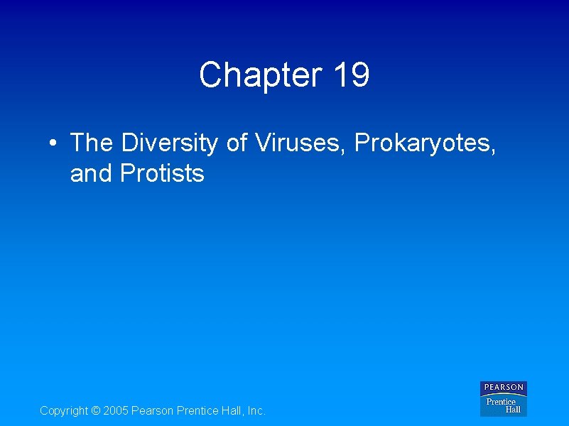 Chapter 19 The Diversity of Viruses Prokaryotes and