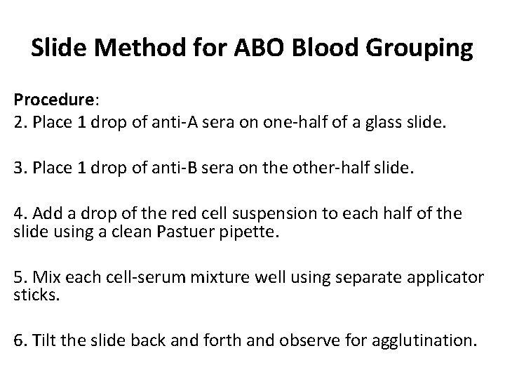 MLS 412 BLOOD GROUPING TECHNIQUES AKINBO D B