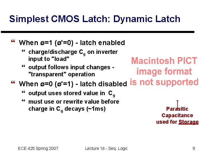 ECE 425 VLSI Circuit Design Lecture 16 Sequential