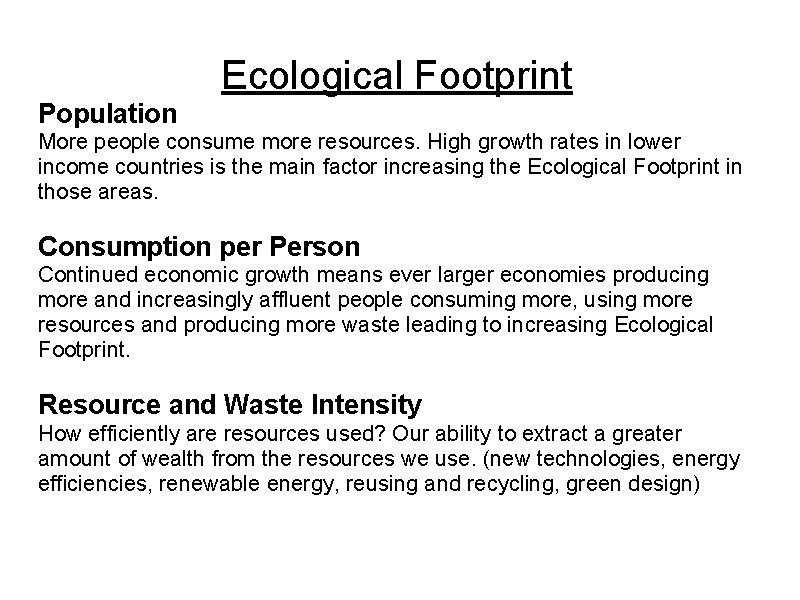 Introduction to Resources and Ecological Footprint Geography is
