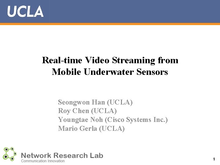 Realtime Video Streaming from Mobile Underwater Sensors Seongwon