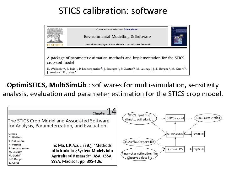 Calibration of STICS crop model for major crops